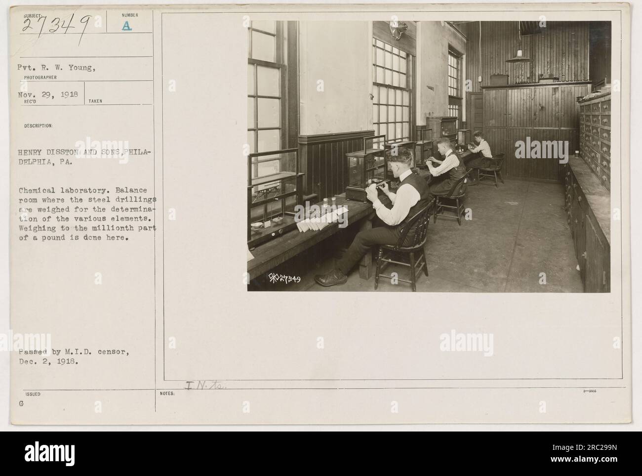 "Chemical laboratory at Henry Disston and Sons in Philadelphia, PA ...