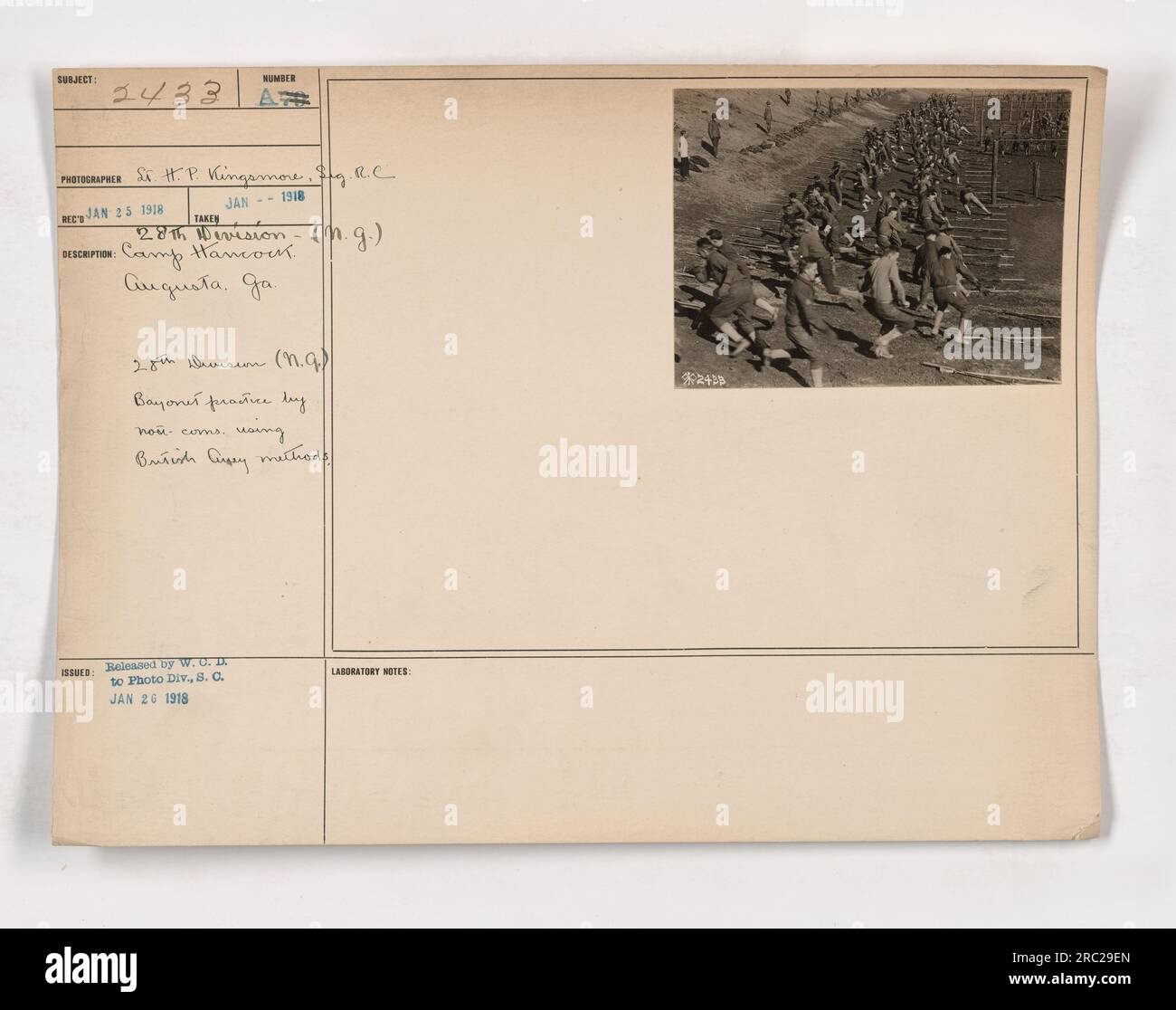 "Camp Hancock, Augusta, GA. 28th Division (N.G.) soldiers practicing ...