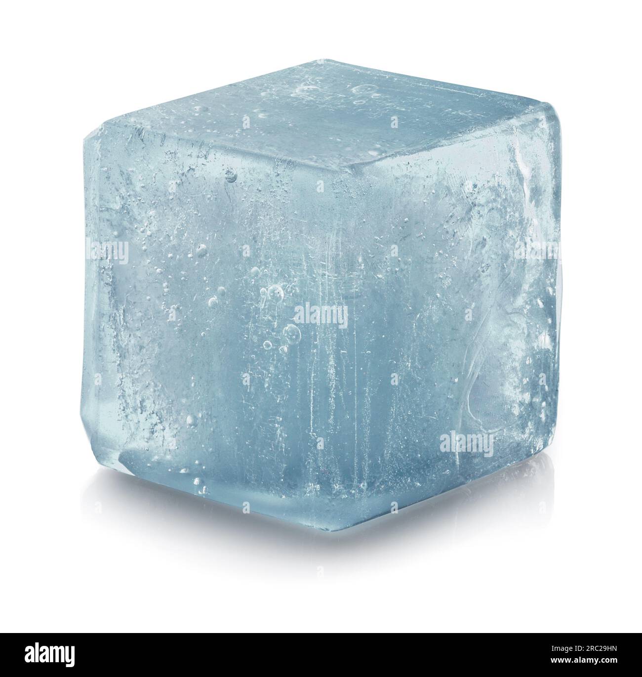Crystal clear ice cube isolated on white Stock Photo - Alamy