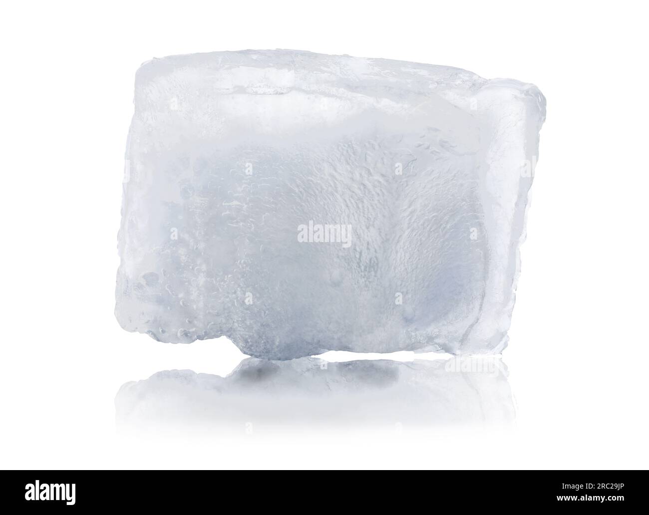 One cold ice cube isolated on white Stock Photo - Alamy