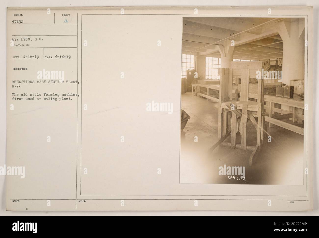 An old style forming machine, first used at the baling plant, is seen ...