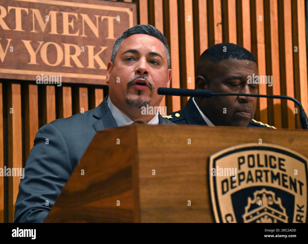 New York, USA. 03rd July, 2023. Acting NYPD Commissioner Edward Caban ...