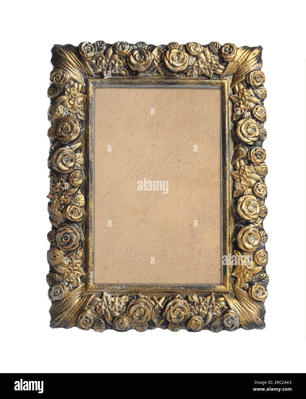 Beautiful empty vintage frame isolated on white Stock Photo - Alamy