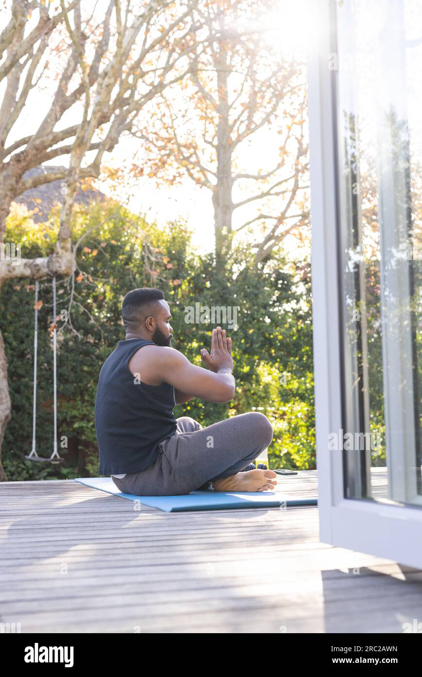Man meditating closed eyes on hi-res stock photography and images - Alamy