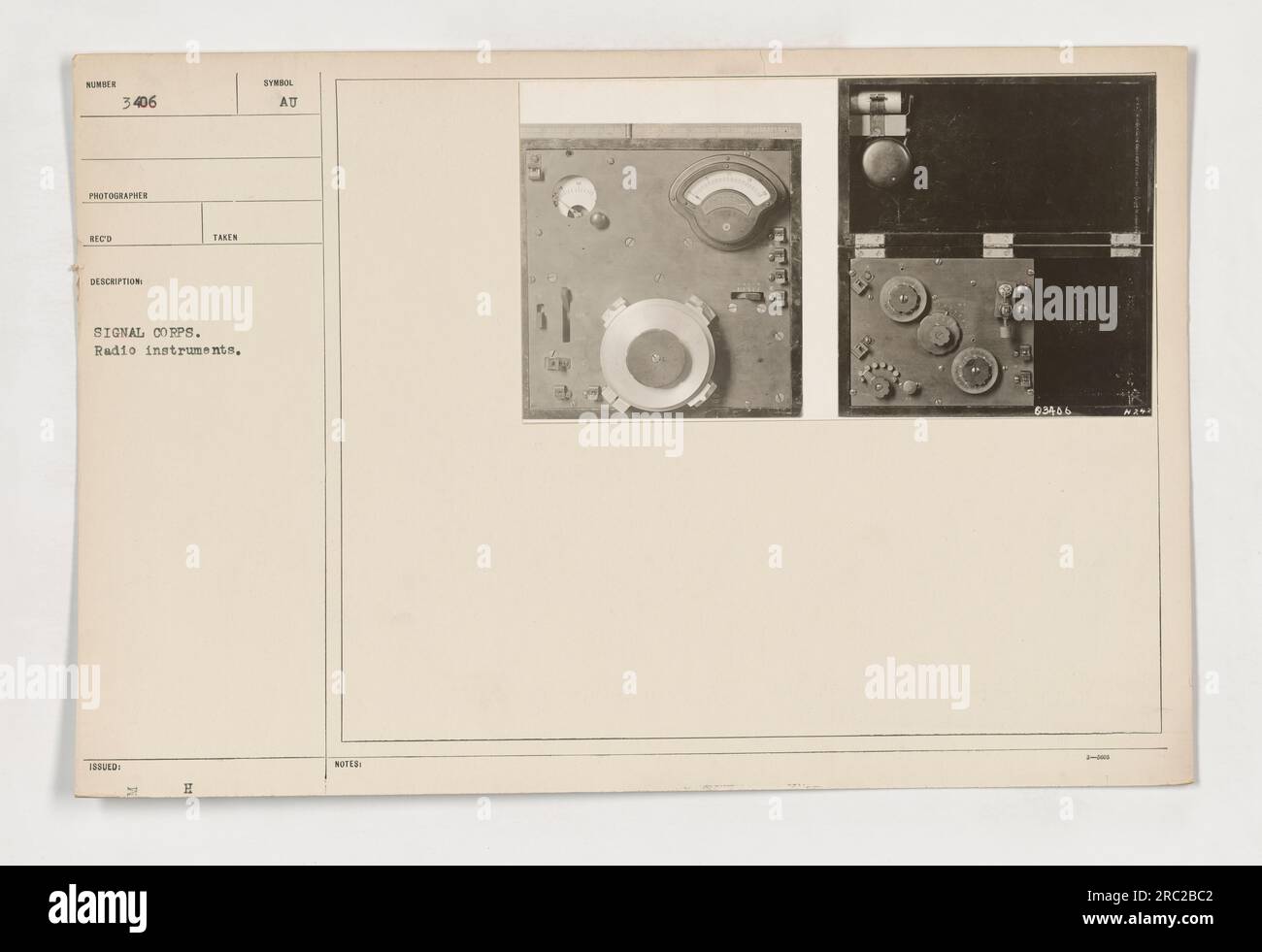111-SC-3406: This photograph captures a collection of radio instruments ...