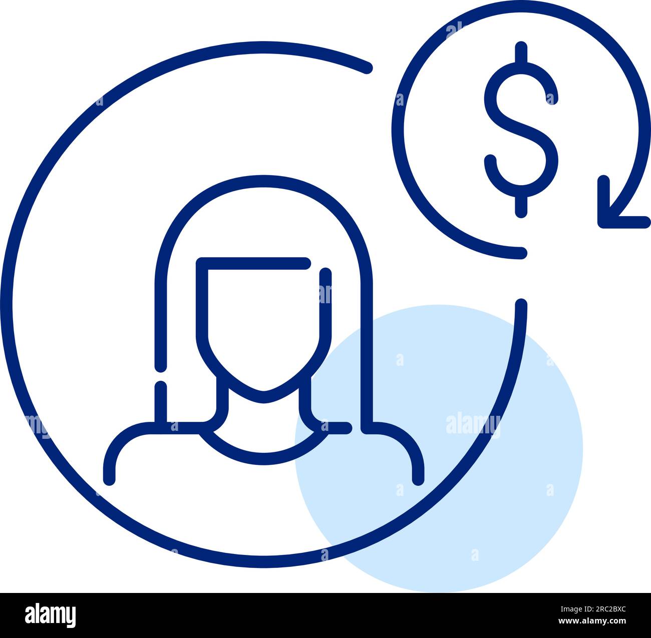 Customer loyalty program member. Female user avatar with cash back ...