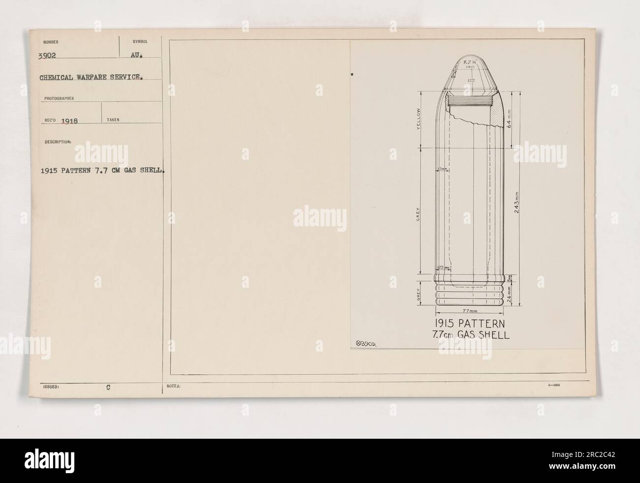 A soldier from the Chemical Warfare Service poses with a gas shell ...