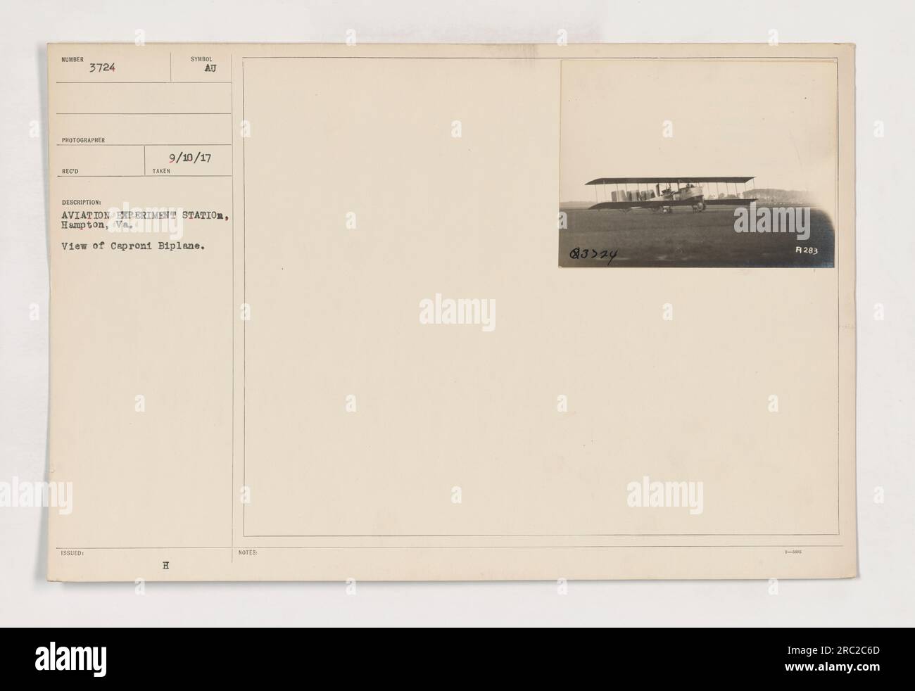 Caproni Biplane at the Aviation Experiment Station in Hampton, Virginia ...