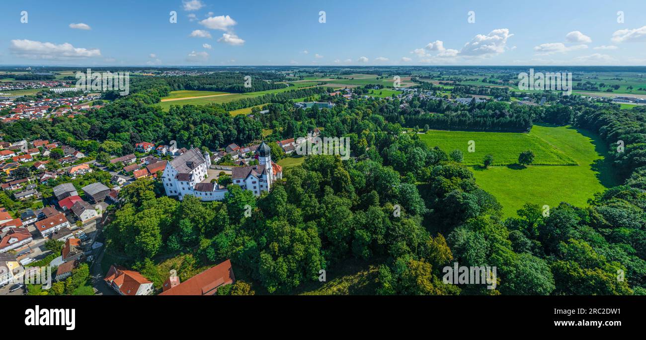 The little town Illertissen in the region Danube-Iller from above Stock ...