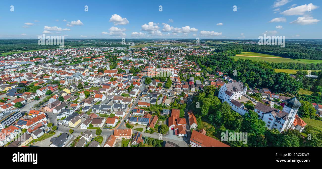 The little town Illertissen in the region Danube-Iller from above Stock ...