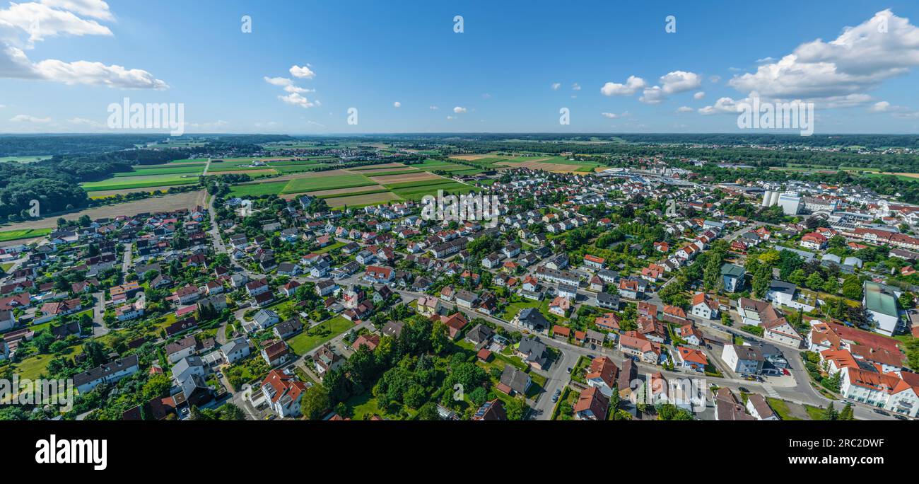 The little town Illertissen in the region Danube-Iller from above Stock ...
