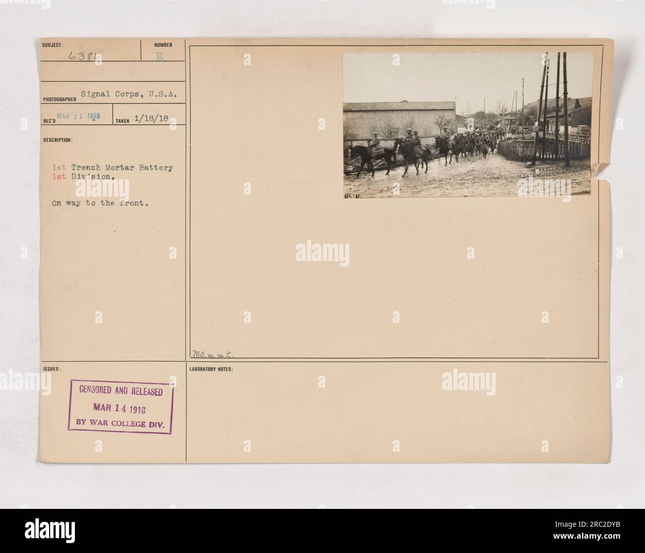 Image depicts members of the First Trench Mortar Battery from the First ...