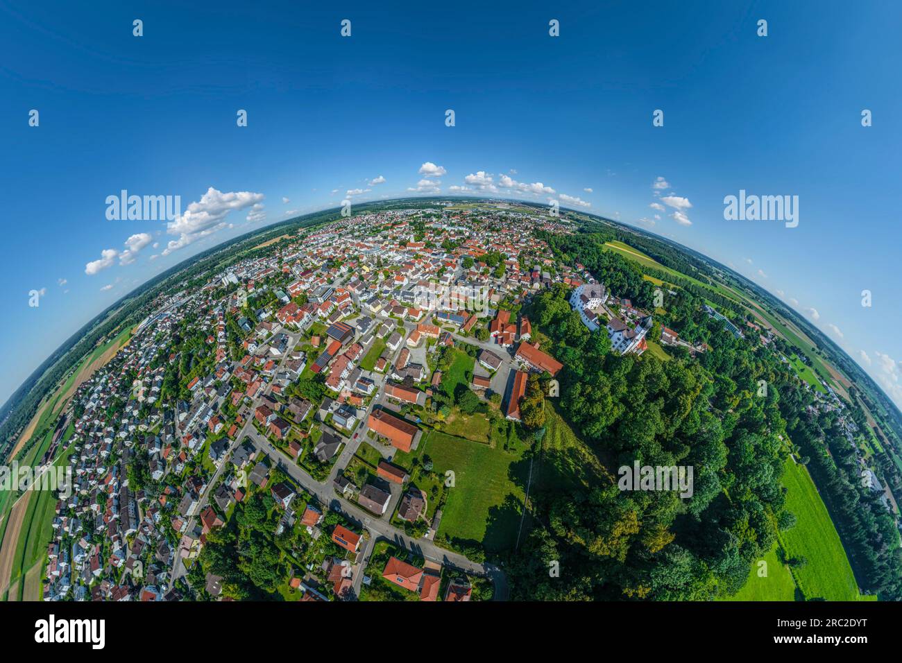 The little town Illertissen in the region Danube-Iller from above Stock ...