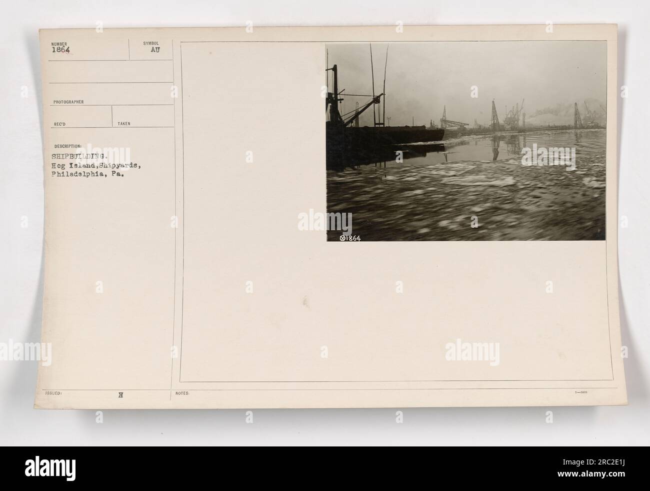 This is a photograph of shipbuilding activities at the Hog Island ...