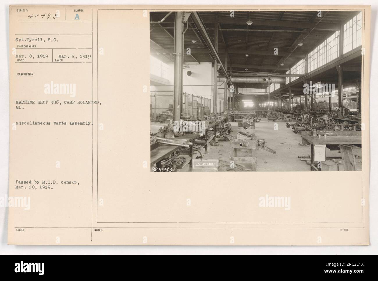 Sergeant Tyrell working in the machine shop at Camp Holabird, Maryland ...
