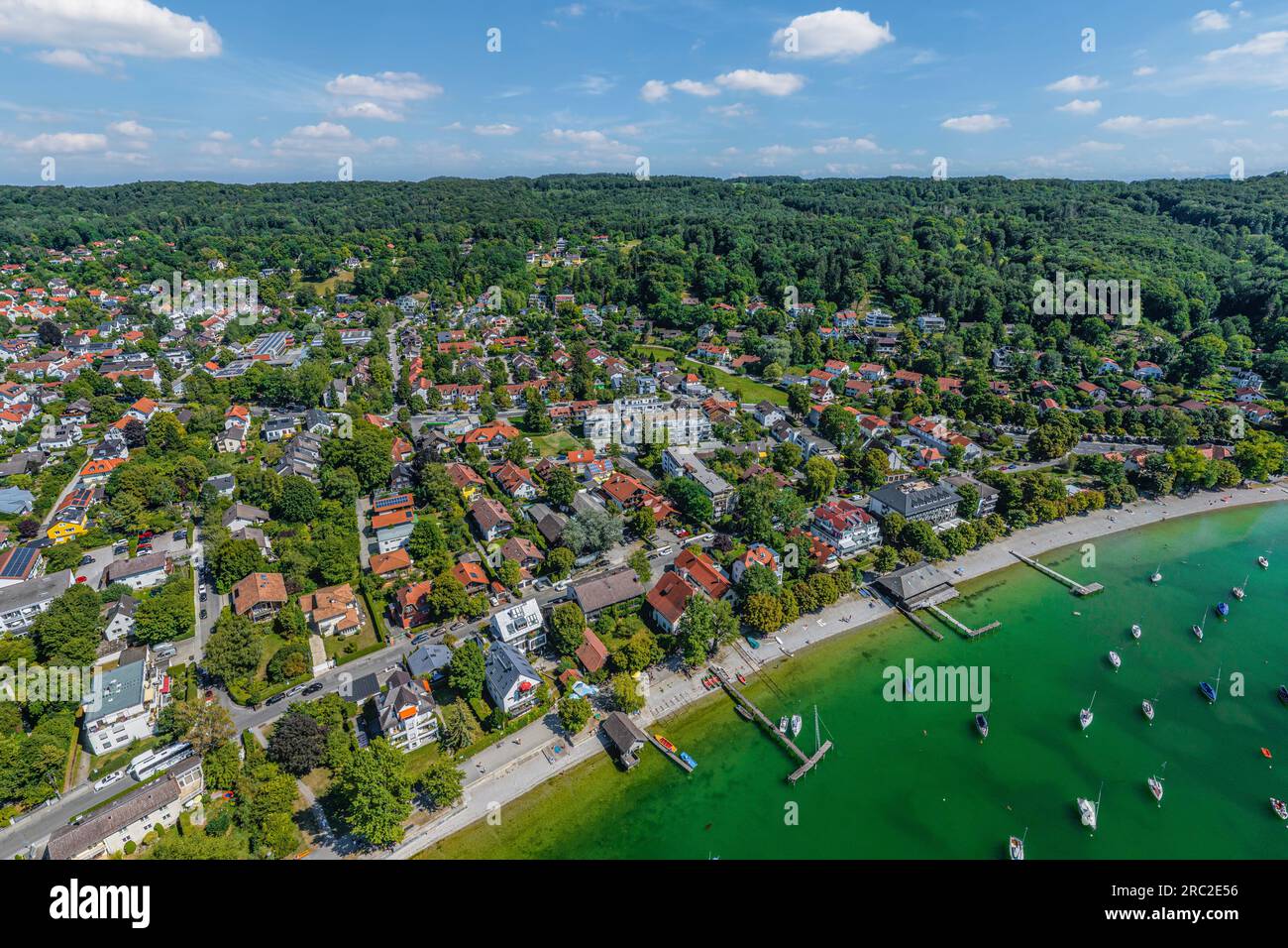 Herrsching on Ammersee in Upper Bavaria from above Stock Photo - Alamy