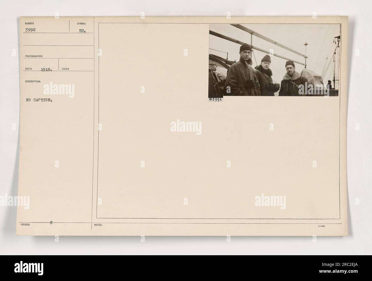 Soldiers gathered on the deck of a ship during World War One. The image ...