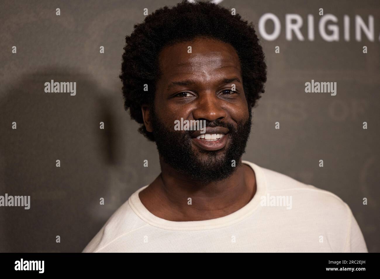 Sope Dirisu poses for photographers upon arrival at the premiere of the ...