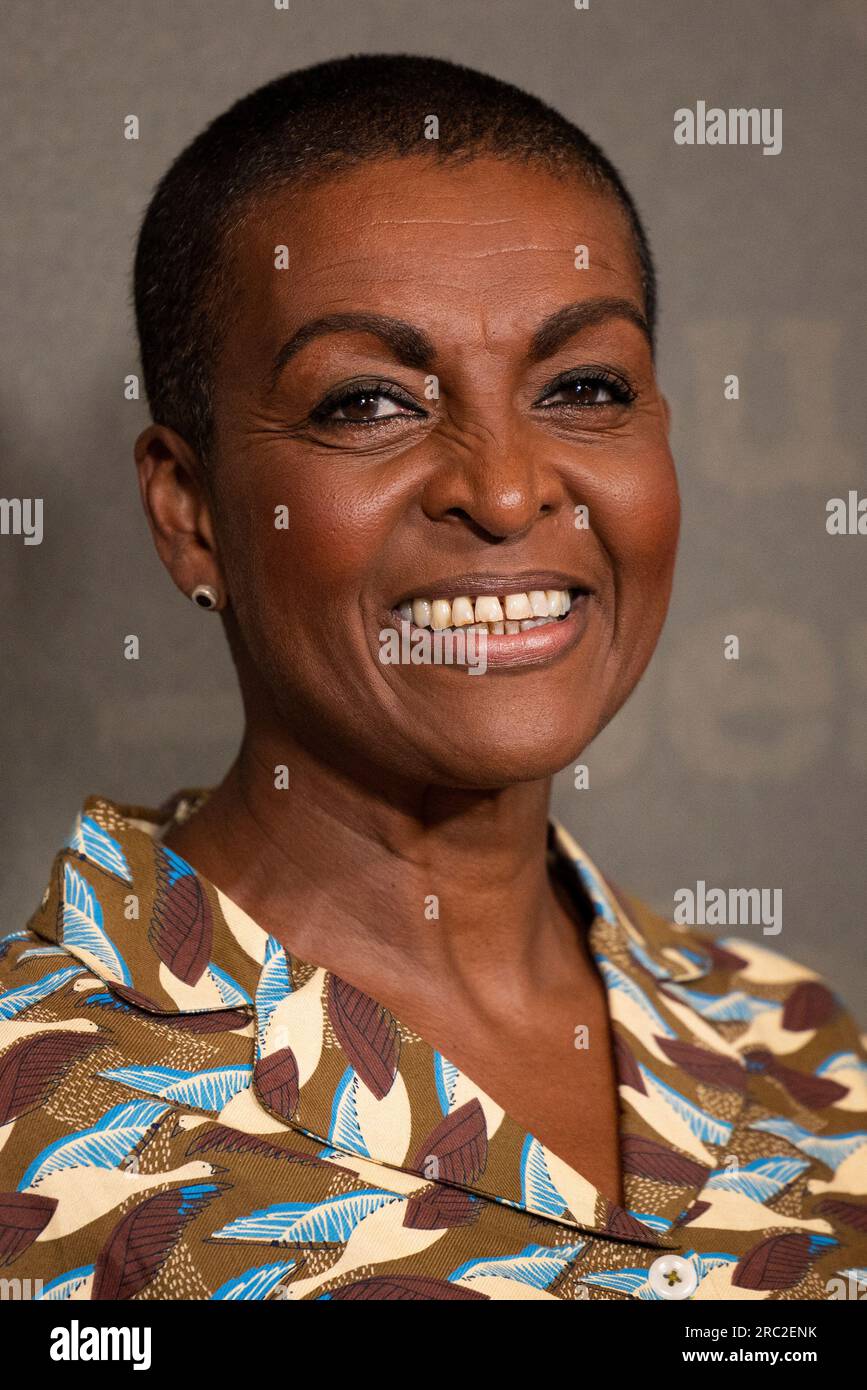 Adjoa Andoh poses for photographers upon arrival at the premiere of the ...