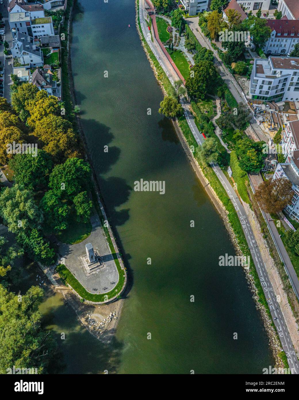 The bavarian town Neu-Ulm on Danube from above Stock Photo - Alamy