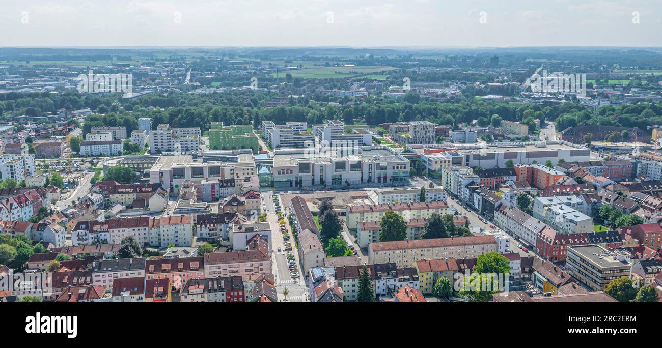 The bavarian town Neu-Ulm on Danube from above Stock Photo - Alamy