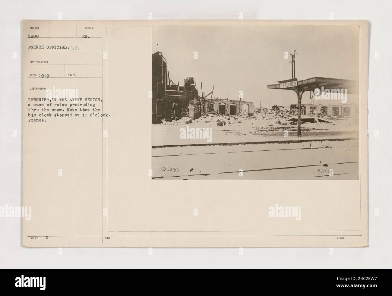 "FRENCH OFFICIAL PHOTOGRAPH: Tergnier, Aisne region, France. A view of ...