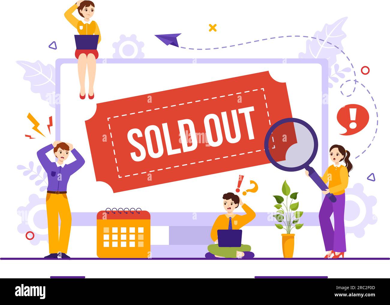 Sold Out Vector Illustration with Shopping Message or Special Offer ...