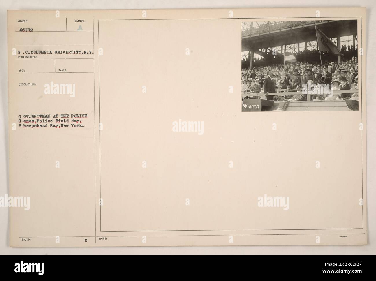 Governor Whitman participating in the Police Field Day at Sheepshead ...