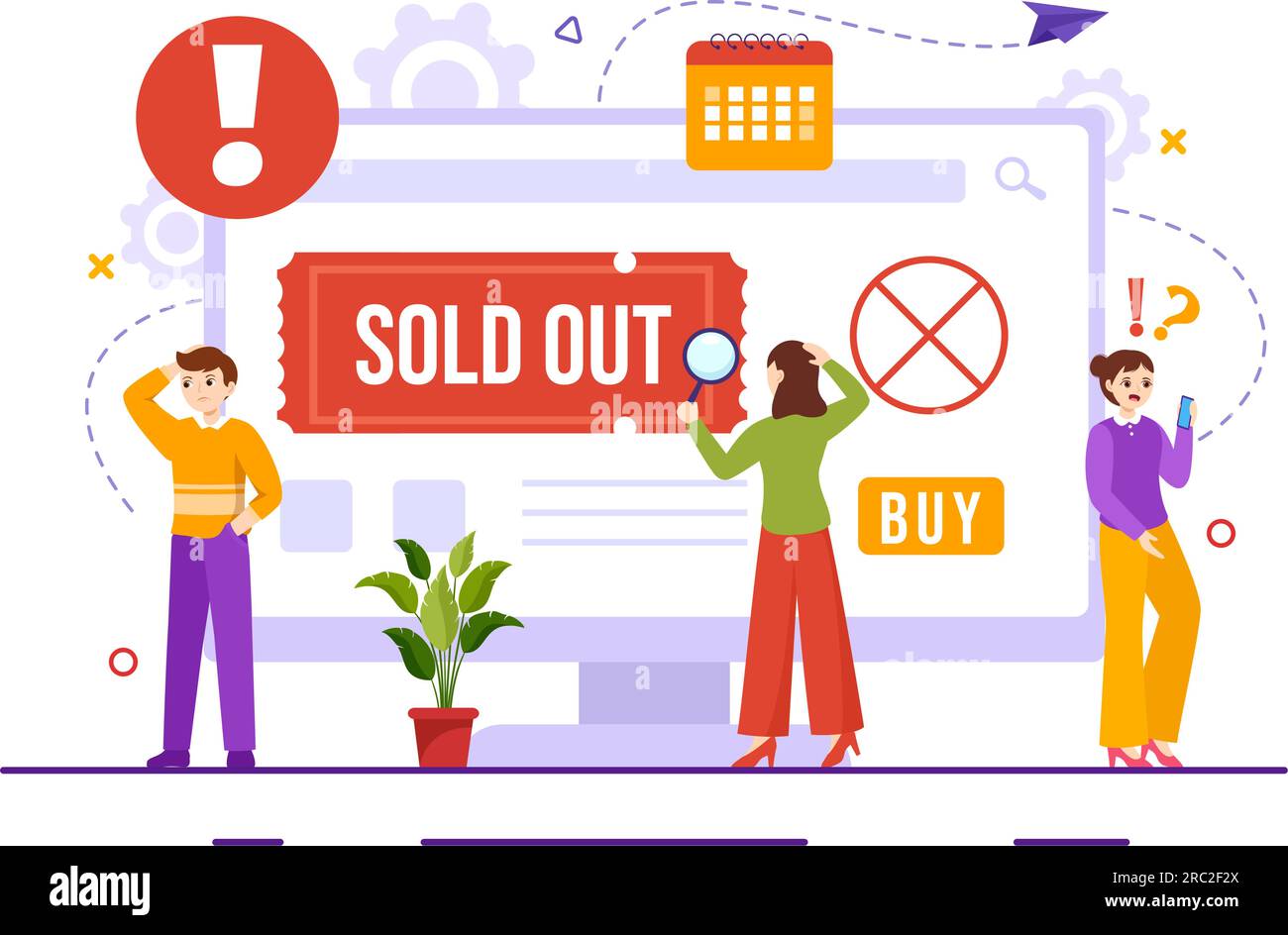 Sold Out Vector Illustration with Shopping Message or Special Offer ...