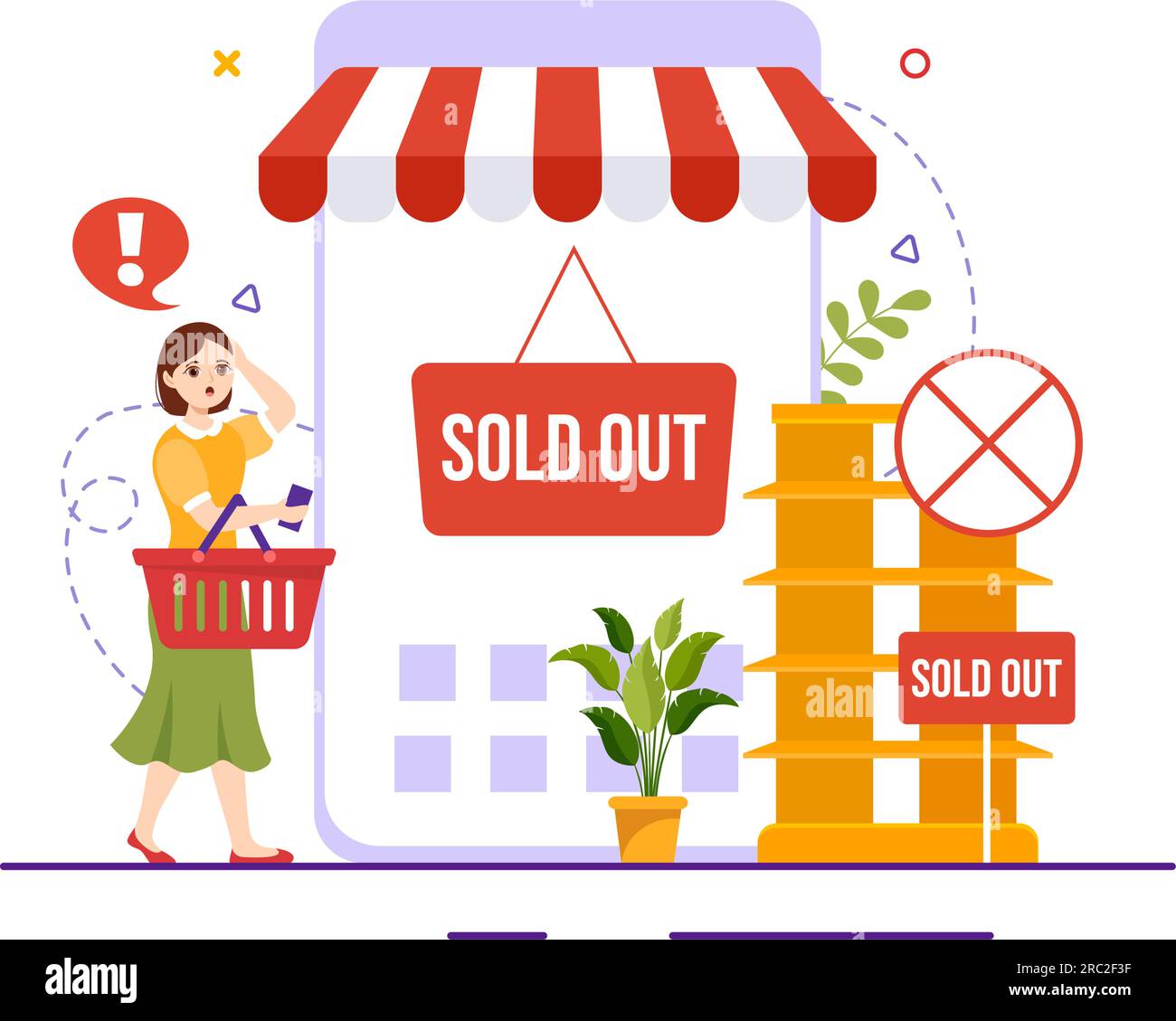 Sold Out Vector Illustration with Shopping Message or Special Offer ...