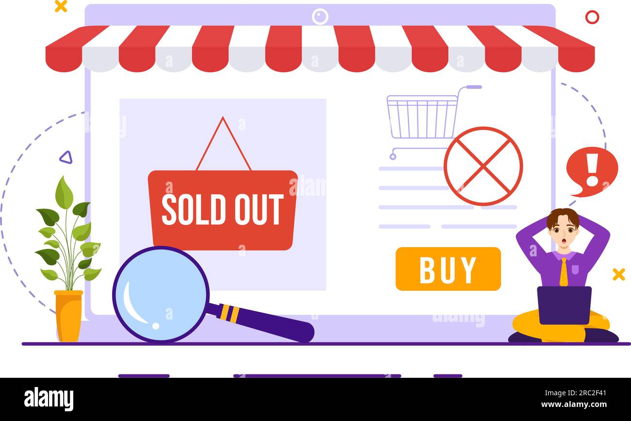 Sold Out Vector Illustration with Shopping Message or Special Offer ...