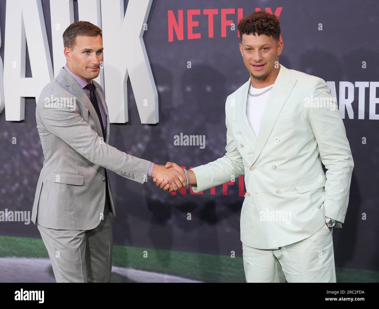Los Angeles, USA. 11th July, 2023. (L-R) Kirk Cousins and Patrick ...