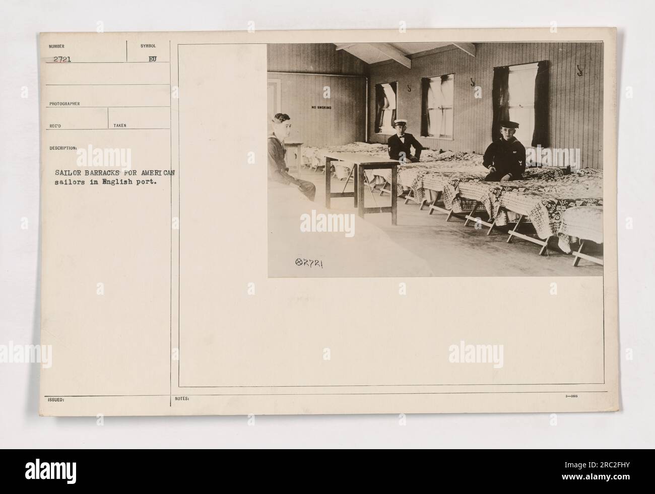 Sailor barracks for American sailors in an English port. Photograph ...