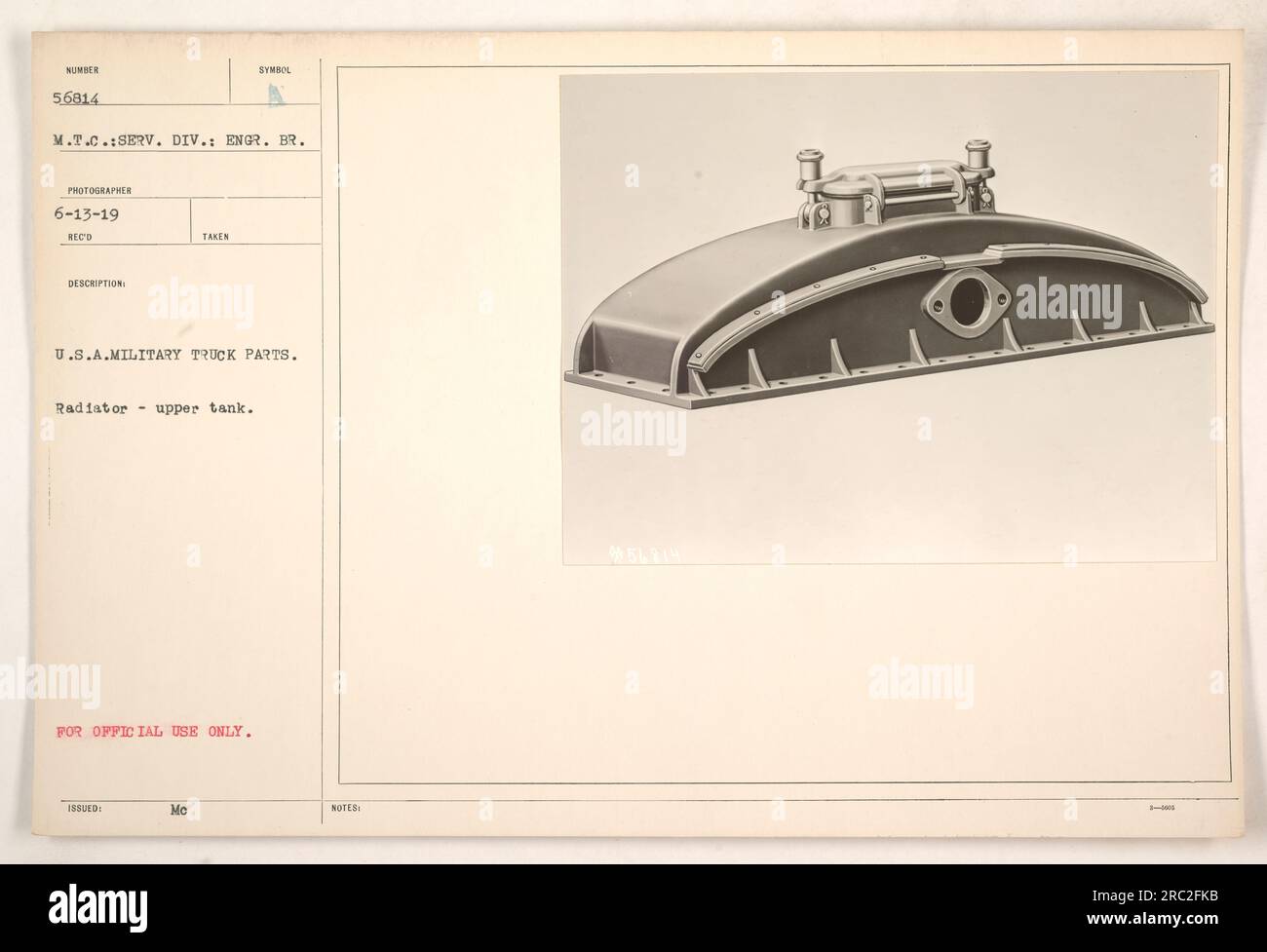 Close-up photograph of a U.S.A. military truck part, specifically the ...