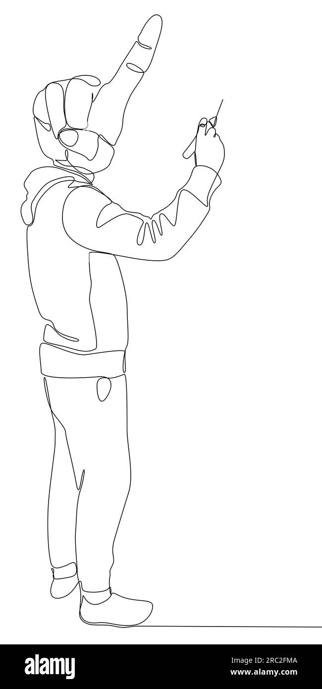 Outline illustration person presenting hand Stock Vector Images - Alamy