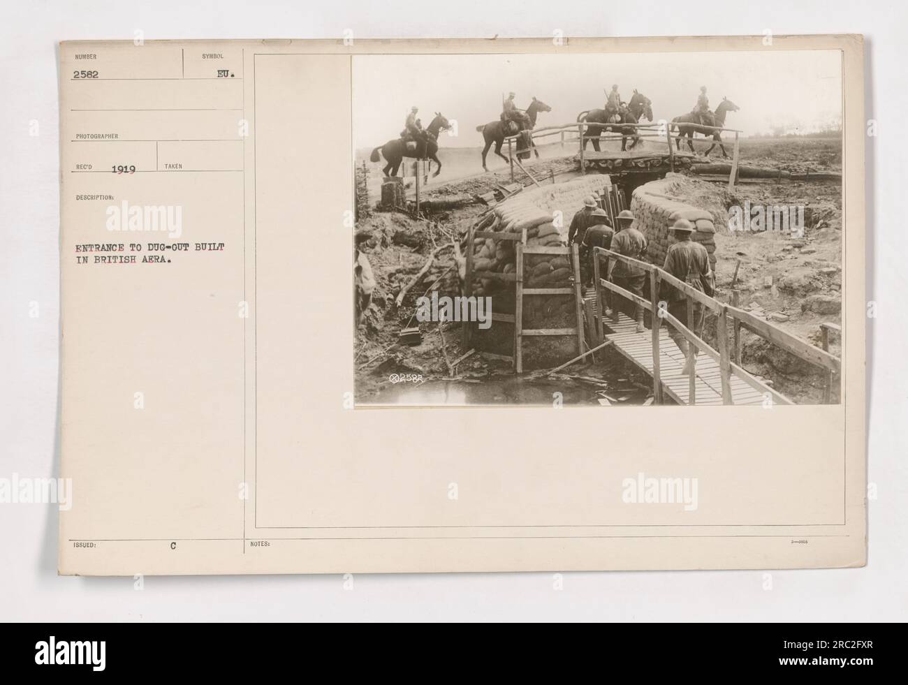 Entrance to a dugout constructed in the British area during World War ...
