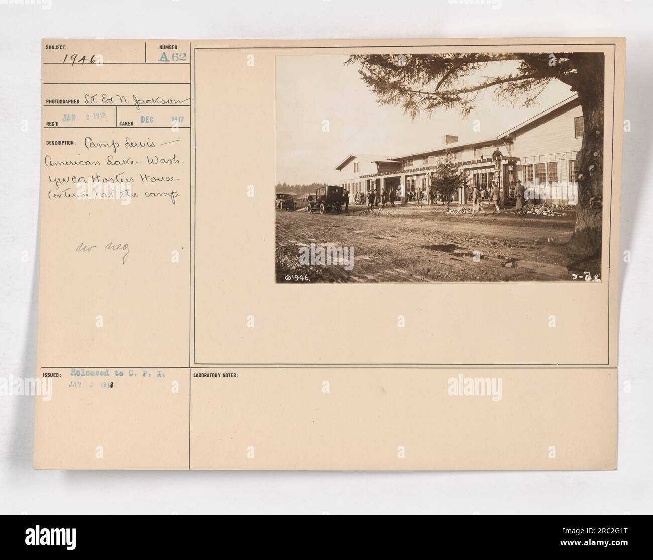 Exterior view of the YWCA-hosted hostess house at Camp Lewis, American ...
