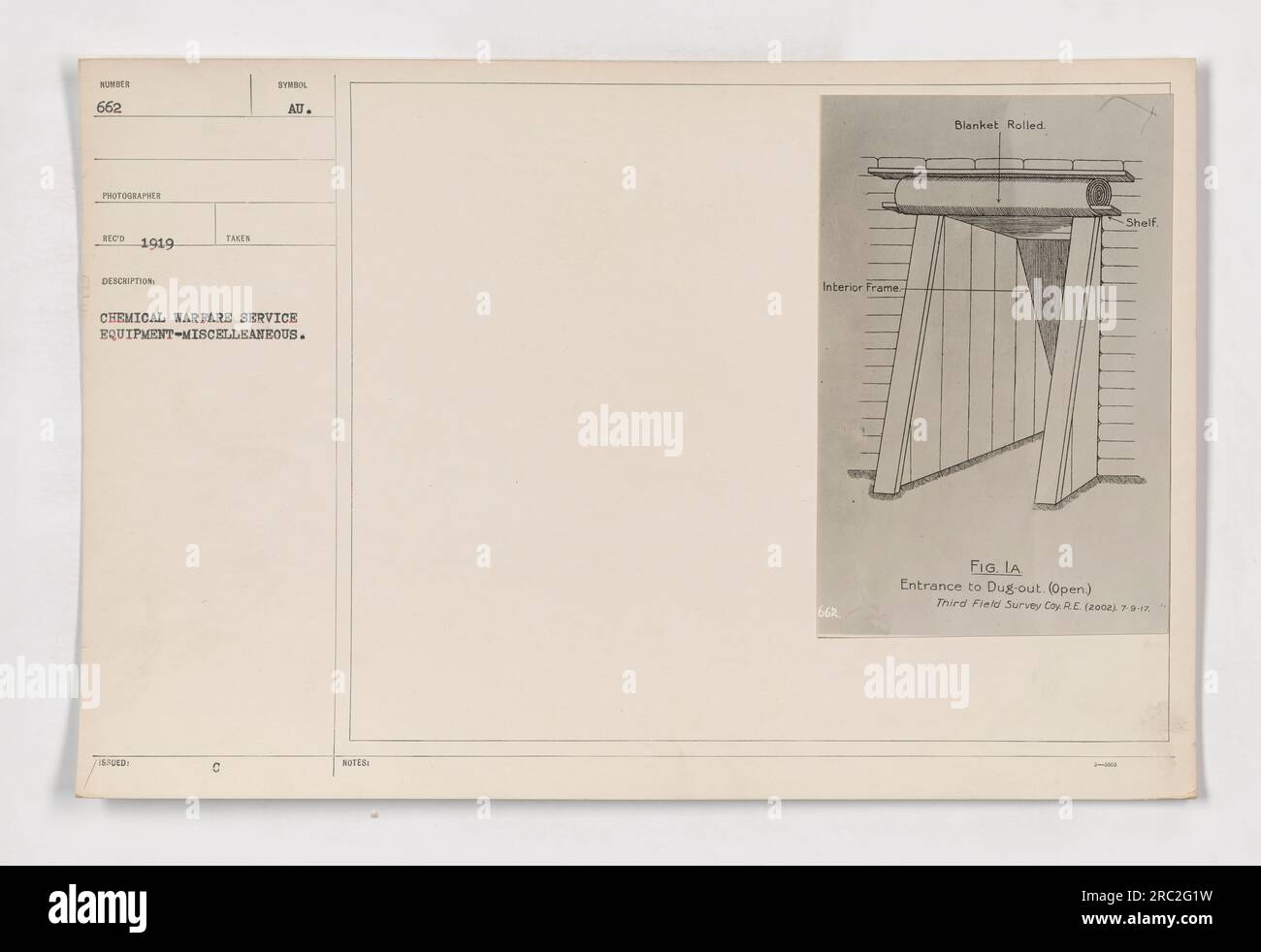 This image shows a drawing of a dugout used by the Chemical Warfare ...