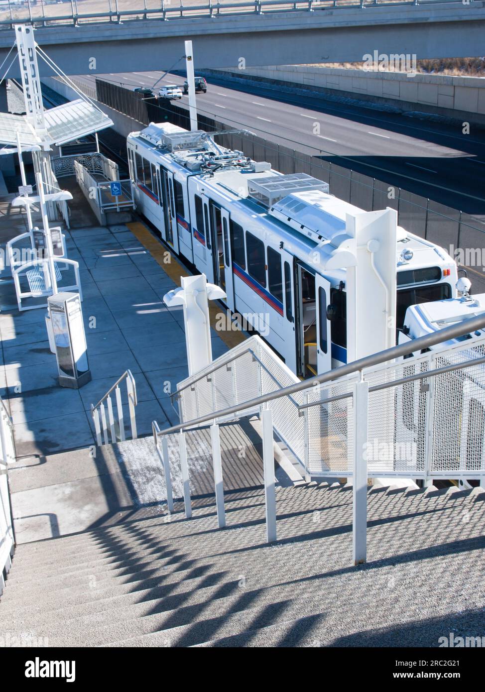 Contemporary light rail station Stock Photo - Alamy