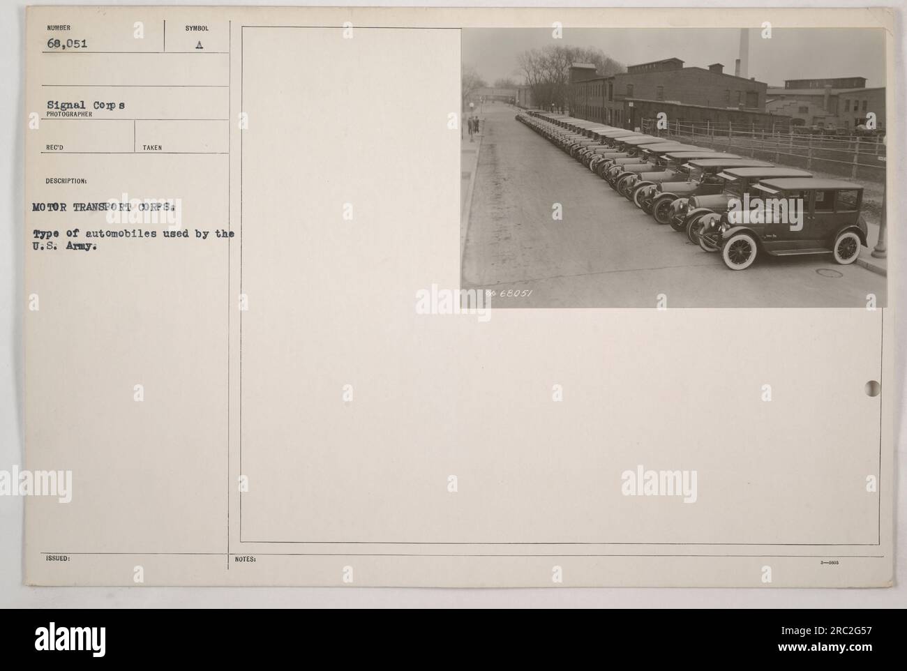 A batch of automobiles utilized by the Motor Transport Corps of the U.S ...