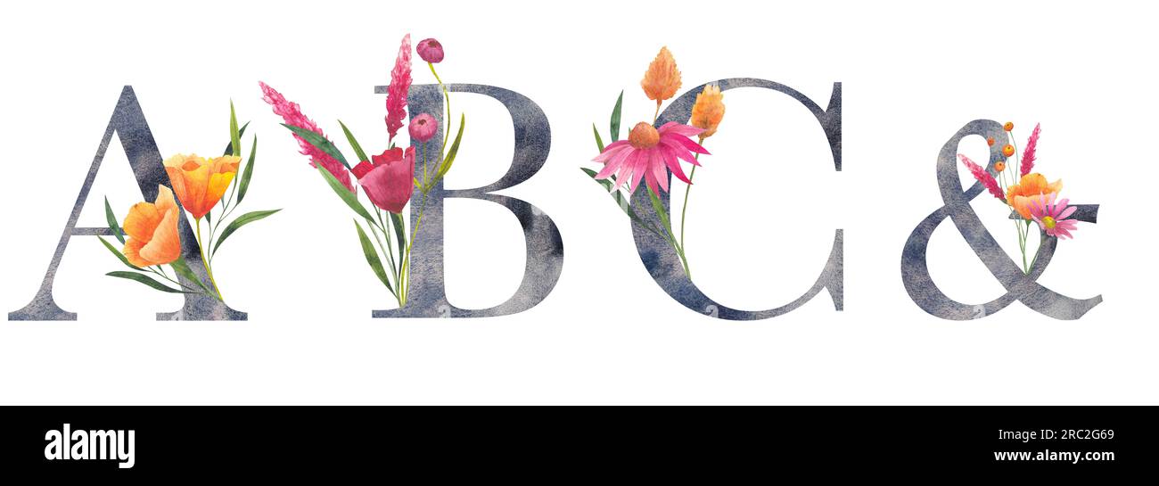 Monogram b floral hi-res stock photography and images - Alamy