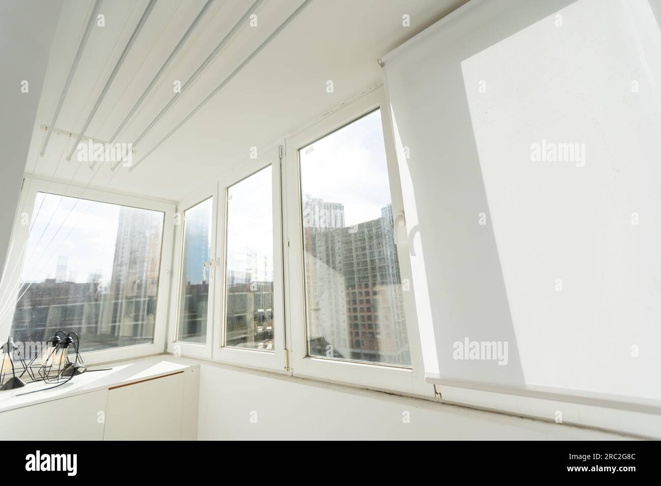 Double-glazed windows. Exhibition sample window. Shop windows Stock ...