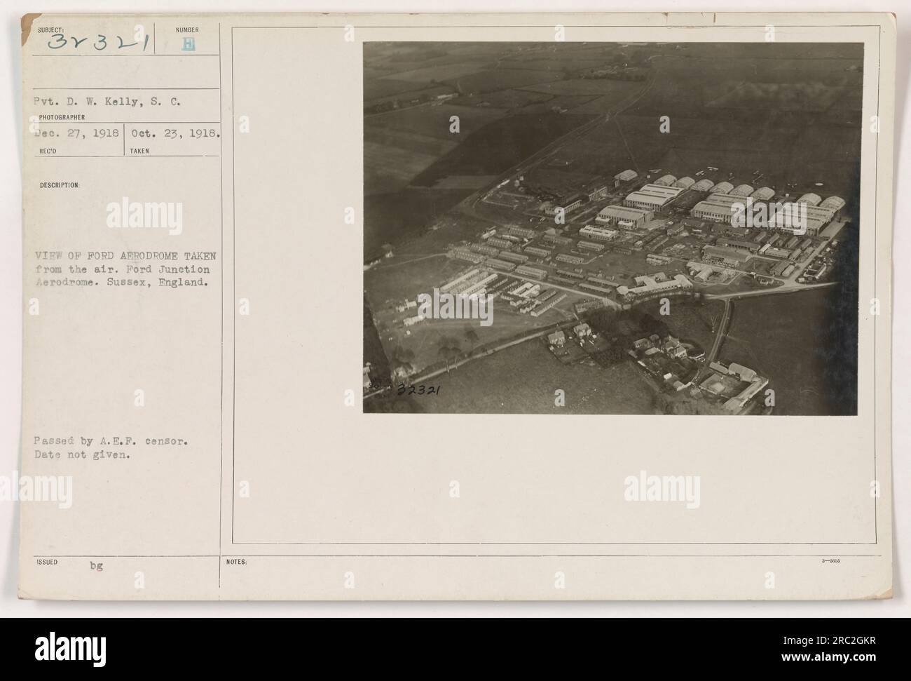 "Aerial view of Ford Aerodrome in Sussex, England taken on an unknown ...
