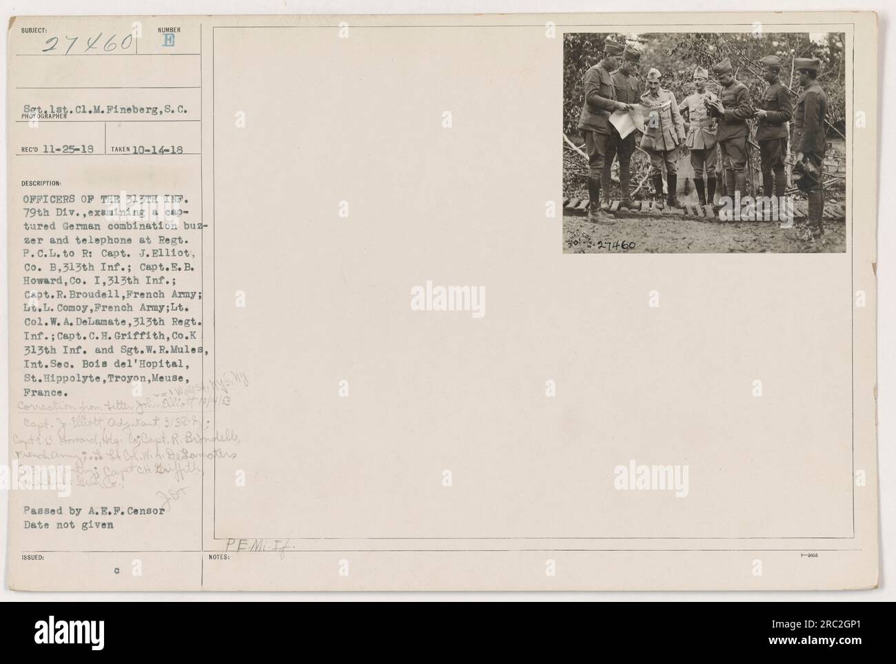 313th regiment infantry hi-res stock photography and images - Alamy