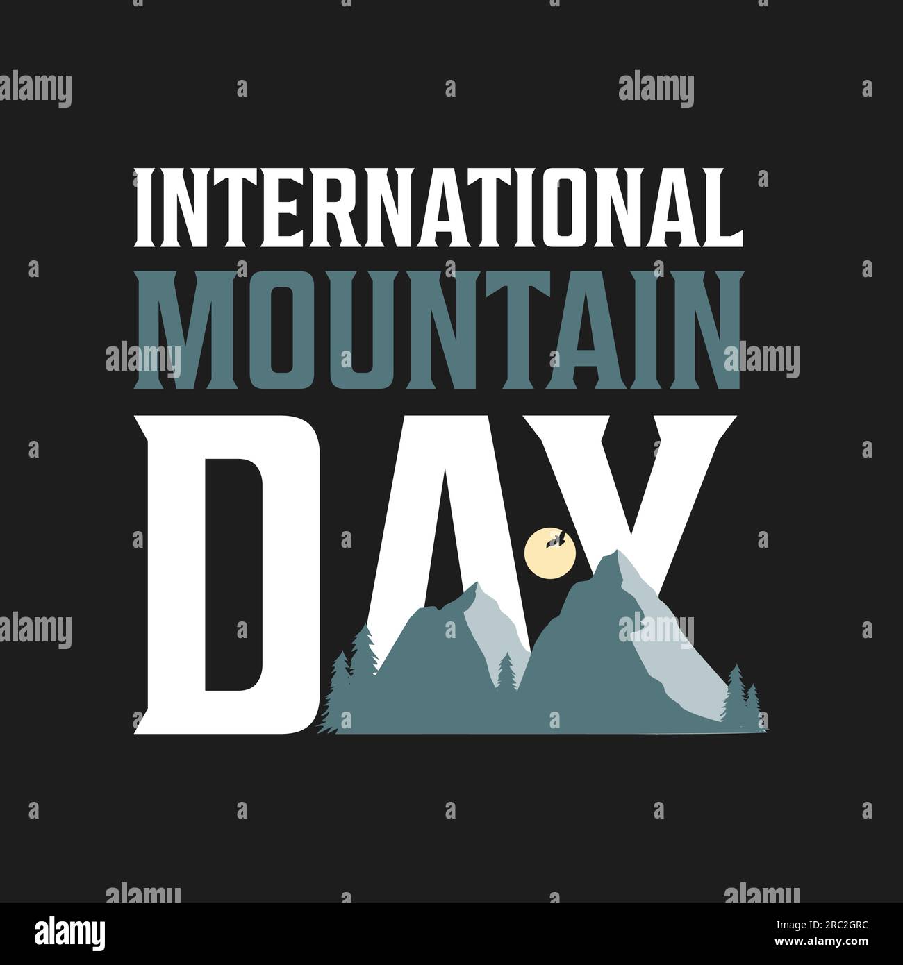 International Mountain Day typography letter emblem. Vector ...