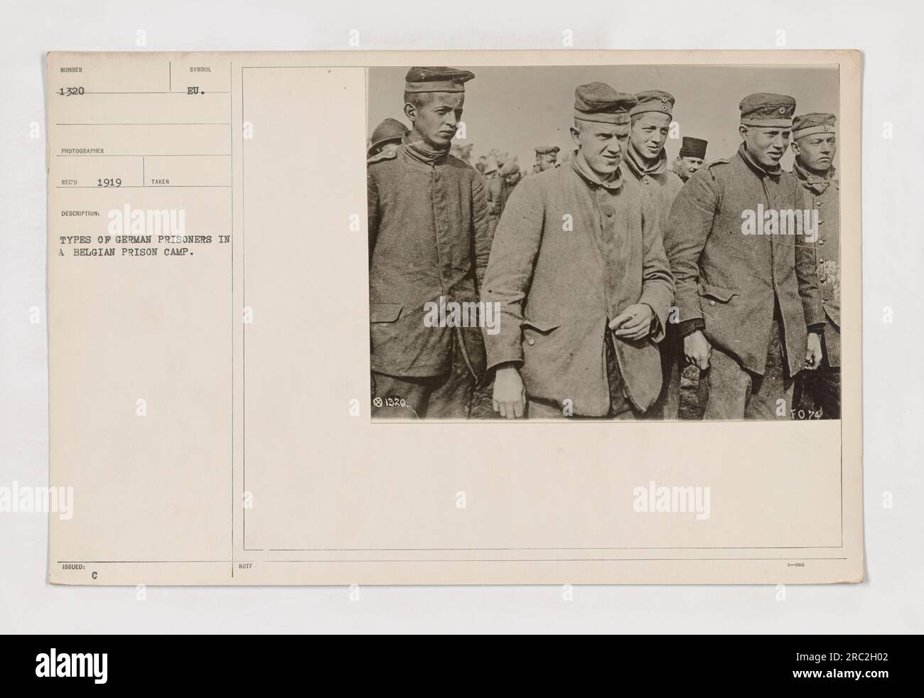 German prisoners captured during World War I in Belgium are seen in a ...