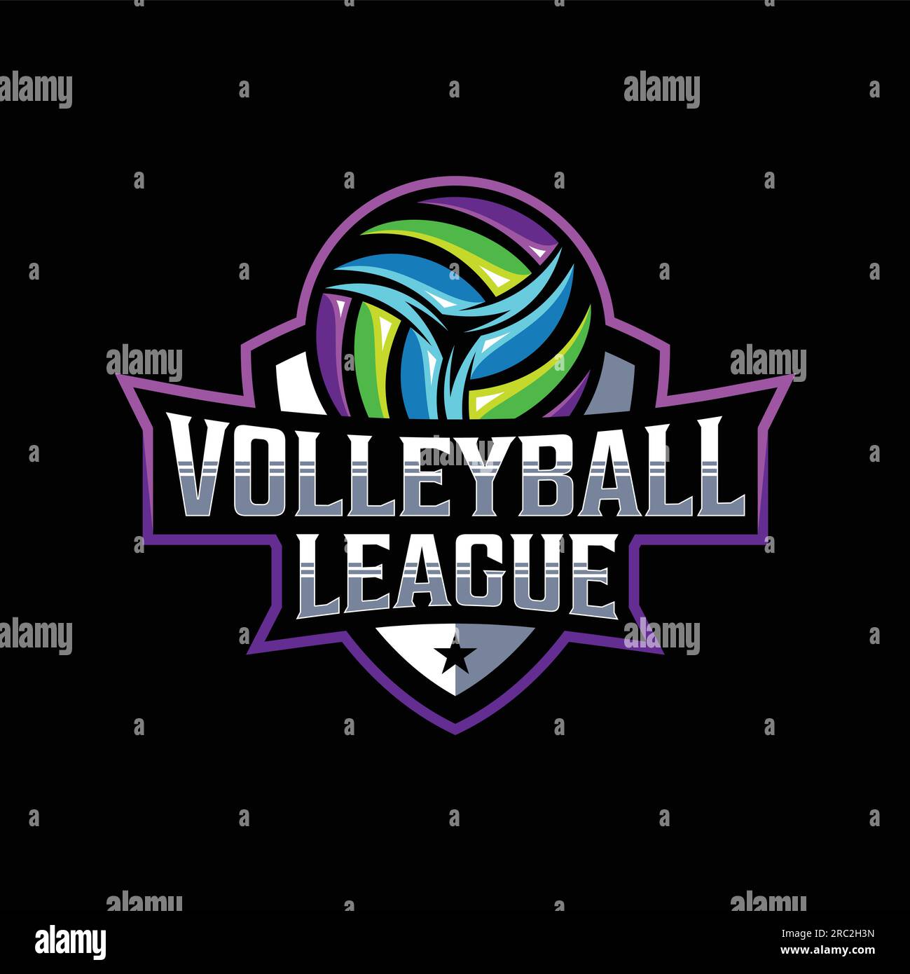 Volleyball League vector mascot esport logo design modern style emblem ...