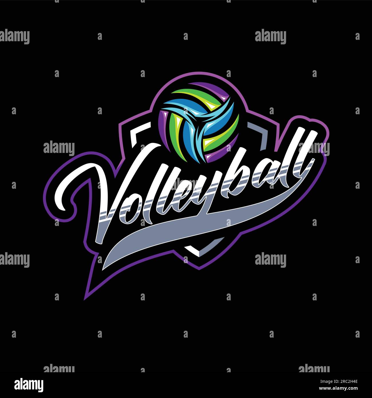 Volleyball vector mascot esport logo emblem design modern style. Vector ...