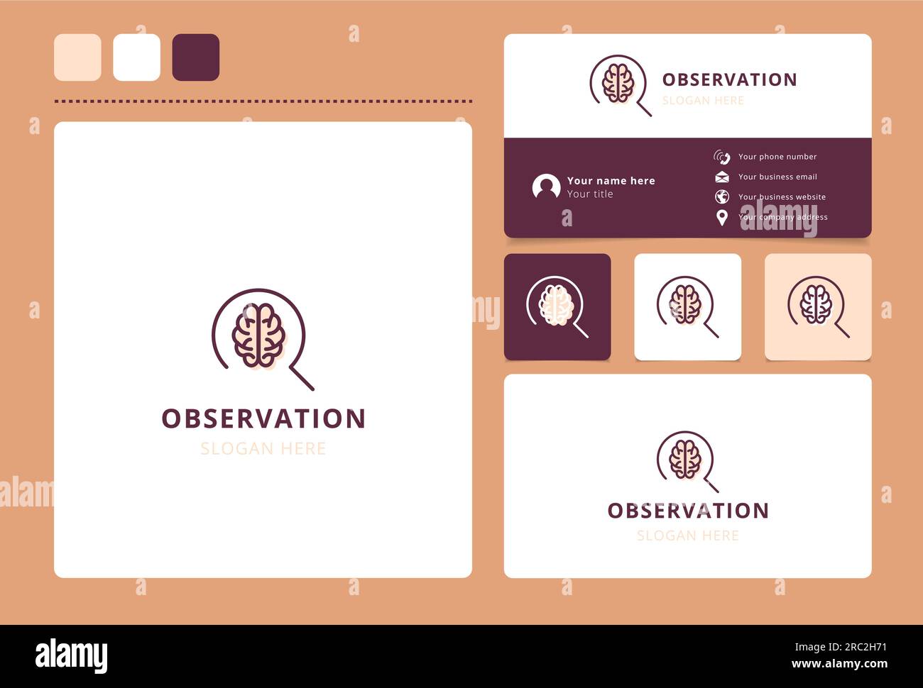 Observation logo design with editable slogan. Branding book and ...