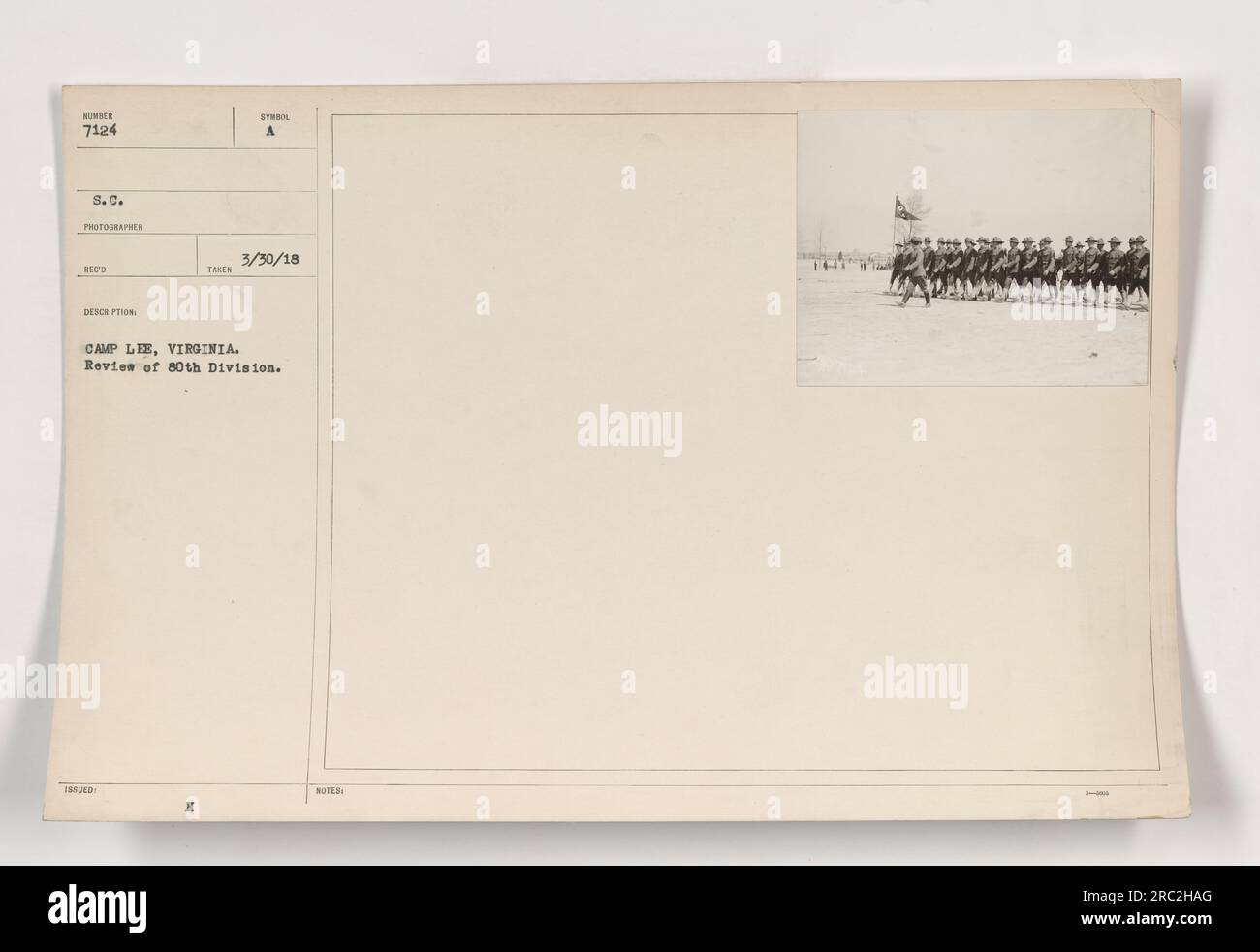 A review of the 80th Division at Camp Lee, Virginia taken on March 30 ...